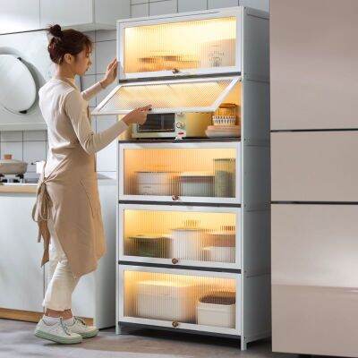 kitchen storage rack with door floor multi-functional storage shelf ...