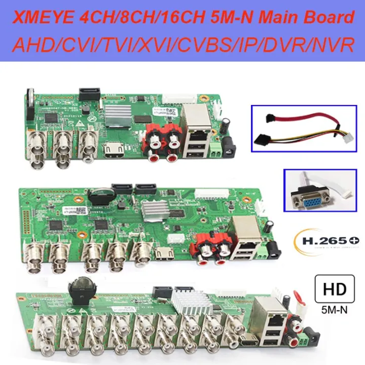 H.265 5M-N 8CH 16CH 1080P IP DVR Board XMEYE NVR 4 CHannels 5 IN 1 AHD ...