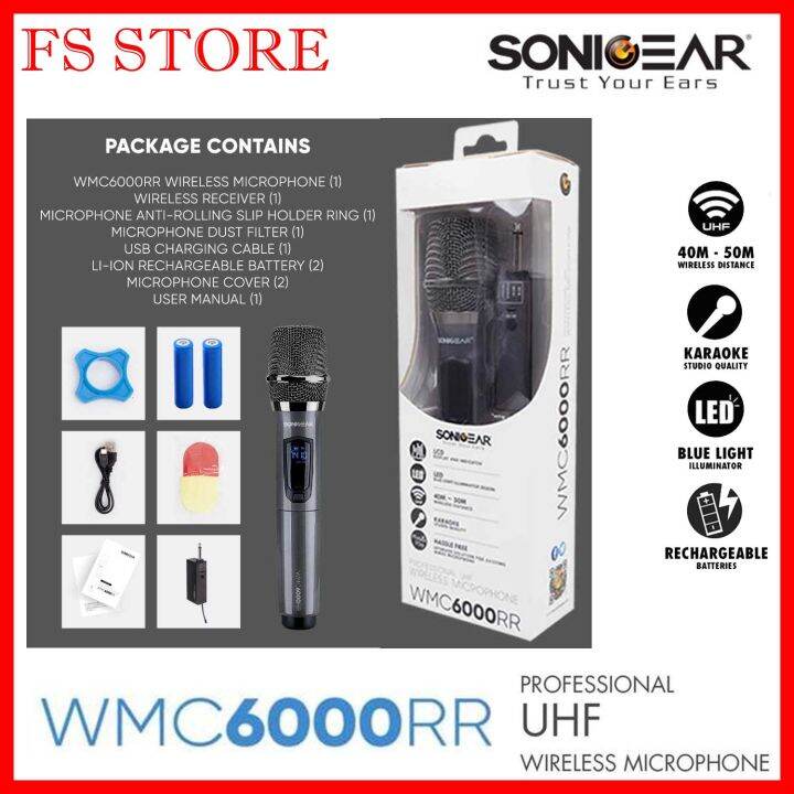 SonicGear WMC 6000RR Professional UHF Wireless Microphone | Lazada