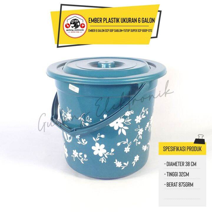 Ember Plastik Murah Ukuran 6 Galon Kapasitas 25 Liter Warna Merah ...