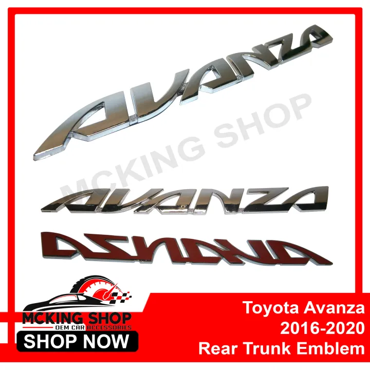 Toyota Avanza 2016-2020 AVANZA Word Rear Trunk Emblem Badge (Chrome ...