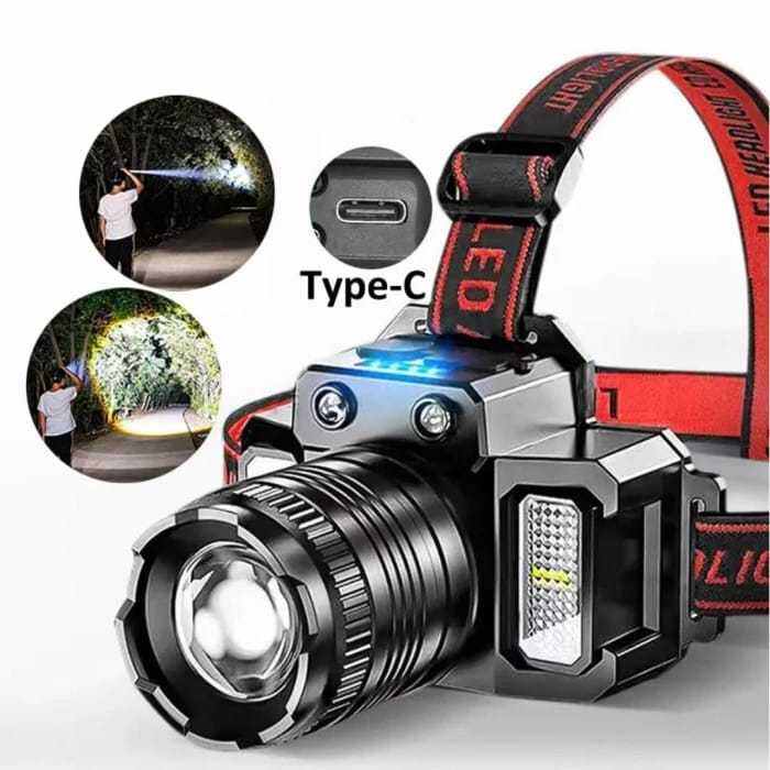 SENTER KEPALA LED F-T51 BISA DI ZOOM DAN SENSOR GERAK - CAHAYA TERANG - TAHAN LAMA - BISA DICAS ...