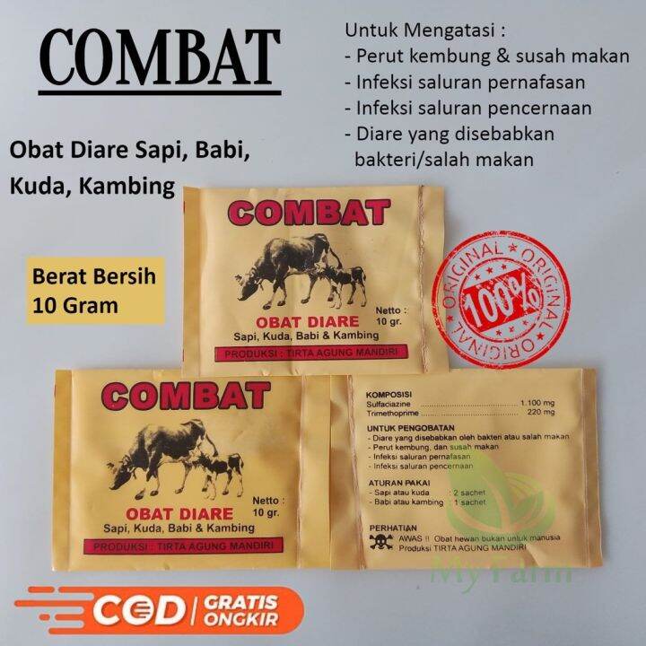 Combat 10 Gram Obat Kembung Infeksi Pernafasan Dan Saluran Pencernaan ...