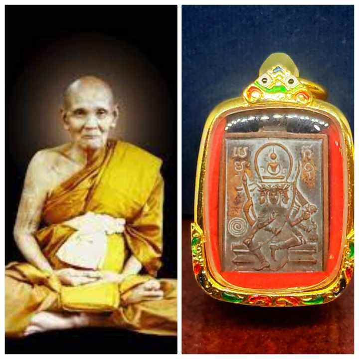 泰国三大最著名督造四面佛名師之一,Wat Sakae LP Doo督造念经之圣物,BE2522非常精美小模老铜制佛陀梵天四面佛老铜牌Thai ...