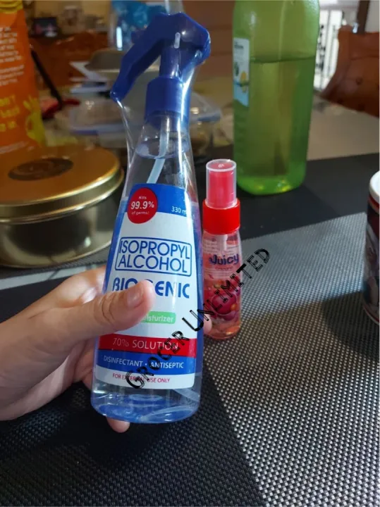 Biogenic 70% Isoprophyl Alcohol 330ml Spray with FREE Juicy cologne ...