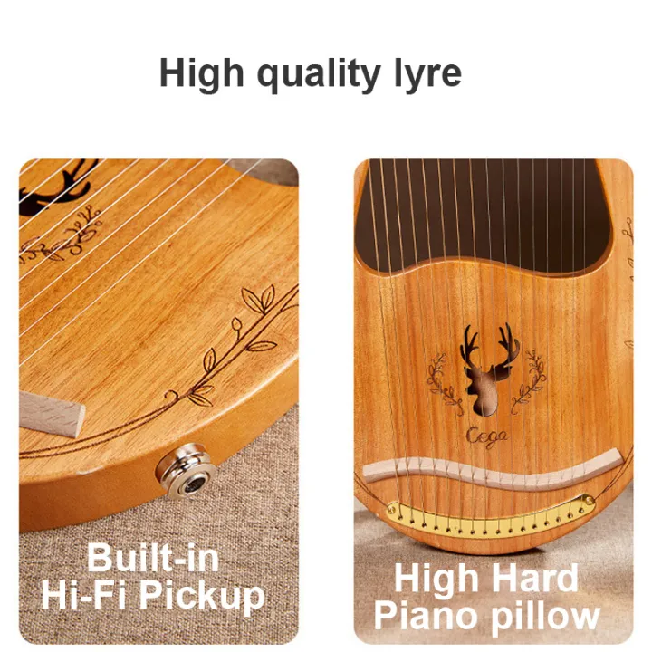 Electric Box Lyre Harp 16 19 Strings Built-in High-fidelity Pickup Harp ...