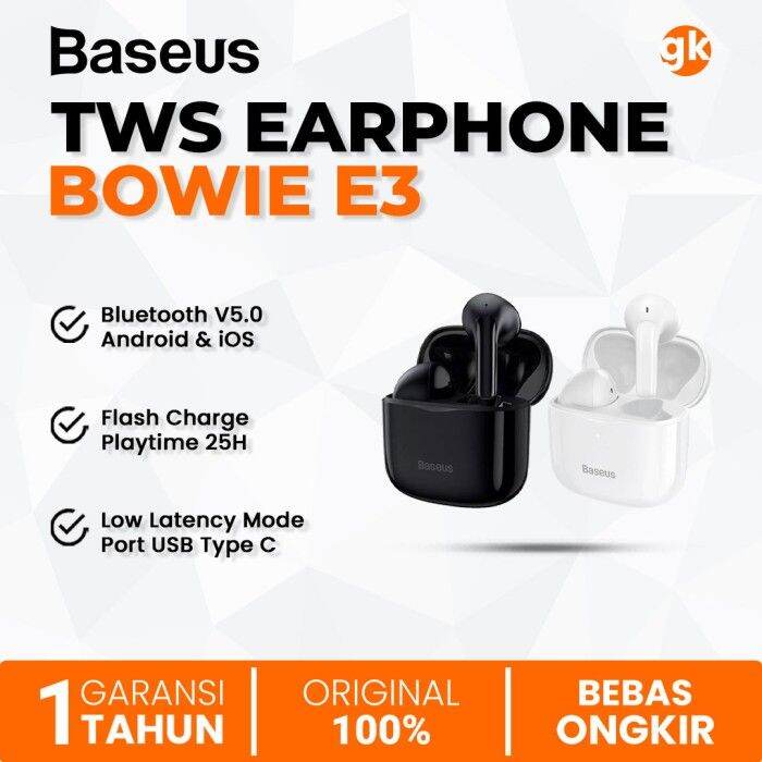 BASEUS Bowie E3 TWS Earphone Bluetooth Wireless Earbuds Headset Low ...