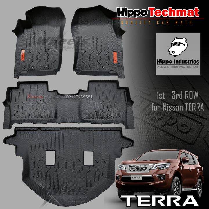 Nissan Terra 2018-2024 1st-3rd row Hippo Techmat version 2 Deep Dish Matting ( Nissan Terra ...
