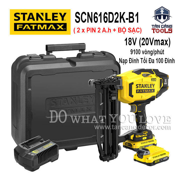 Combo Súng Bắn Đinh T Dùng Pin 20V Stanley FatMax SCN616D2K-B1 ( Thân ...