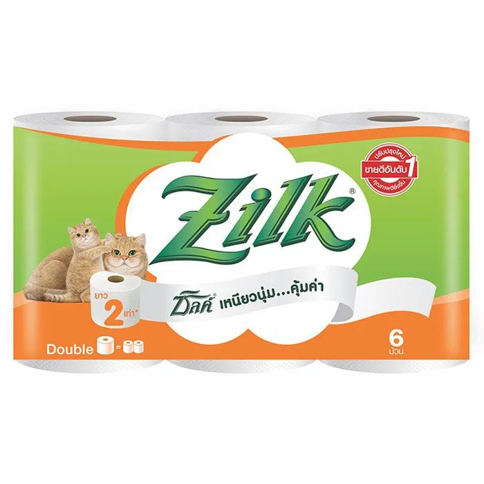 Zilk Double ซิลค์ ดับเบิ้ล กระดาษชำระ 6 ม้วน | Lazada.co.th