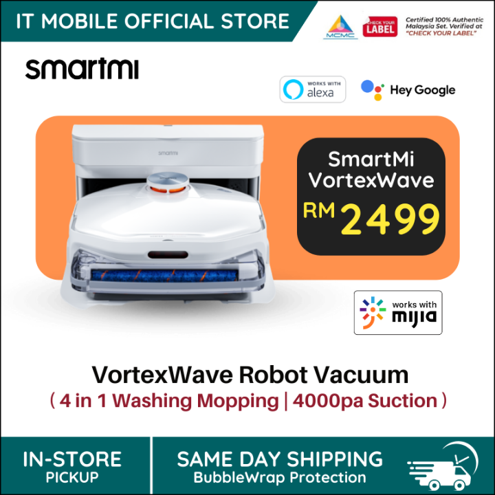 Smartmi VortexWave Robot Vacuum Cleaner | 4000PA Suction Power ...
