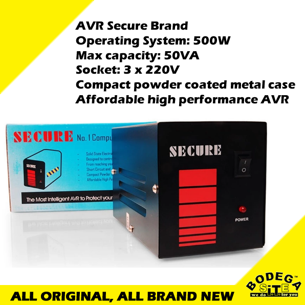 AVR Secure Brand Operating System: 500W Max capacity: 50VA Socket: 3 x ...