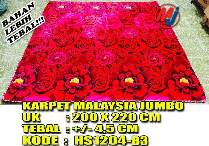 Ambal Malaysia Karpet Malaysia Ukuran 200 x 220 cm tebal seri HS1204-B3 | Lazada Indonesia