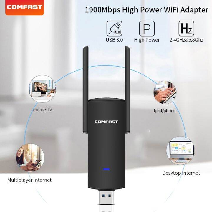 New USB 3.0 1900Mbps Wifi Adapter Dual Band 5GHz 2.4Ghz 802.11AC RTL8814AU Wifi Antenna Dongle ...