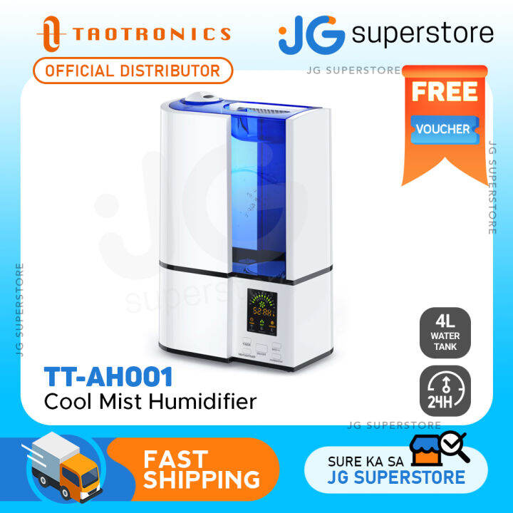 TaoTronics Ultrasonic Cool Mist Humidifier 4L with Humidistat, LED ...