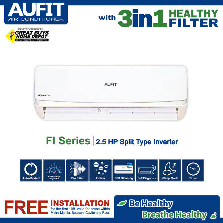 AUFIT Aircon - 2.5 HP FI Series Split Type Inverter | Lazada PH