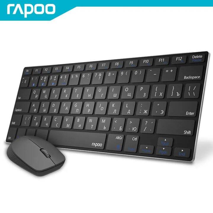 Rapoo 9000M Mini Russian Keyboard Multi-Mode Silent Bluetooth Wireless ...