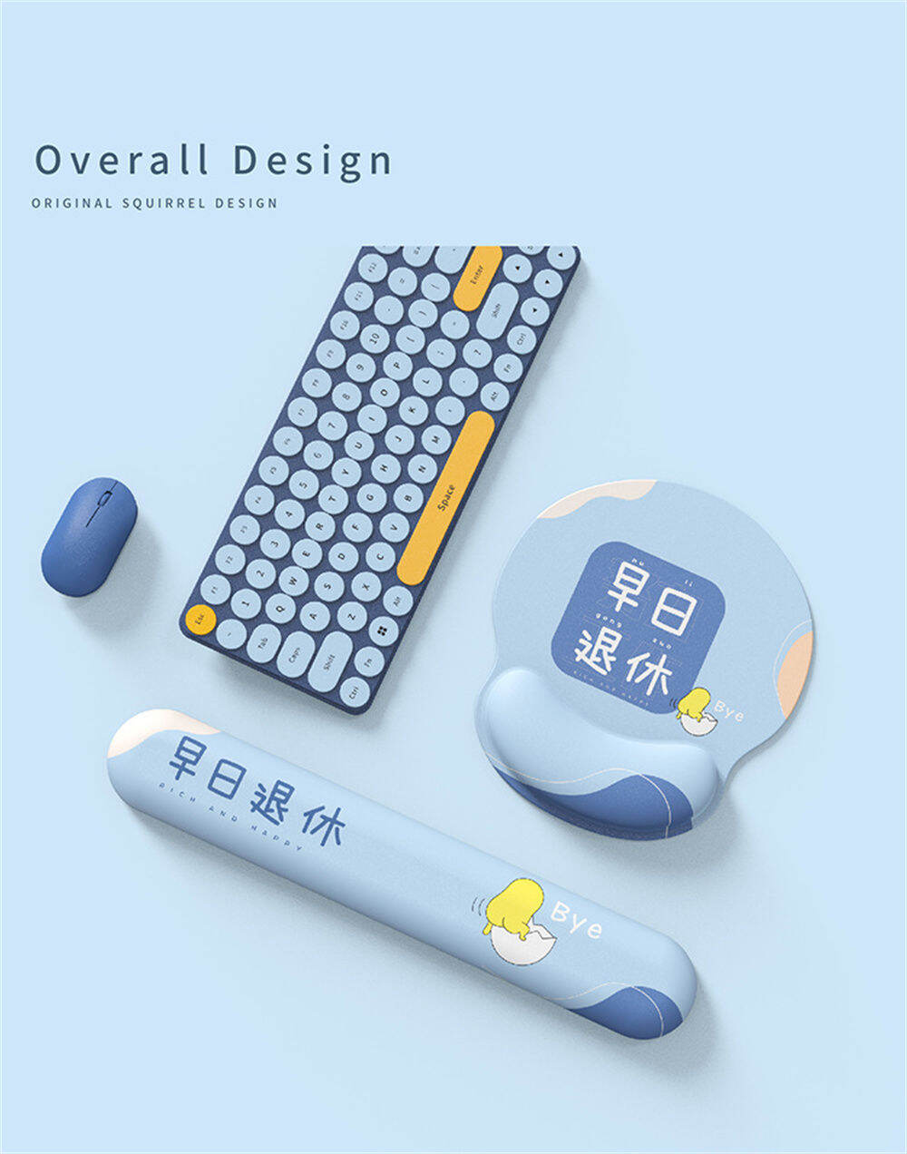 Abaaba (วัสดุคุณภาพสูง) อินส์วินด์ซิลิโคนแป้นพิมพ์สุดน่ารักแผ่นรองพัก ...