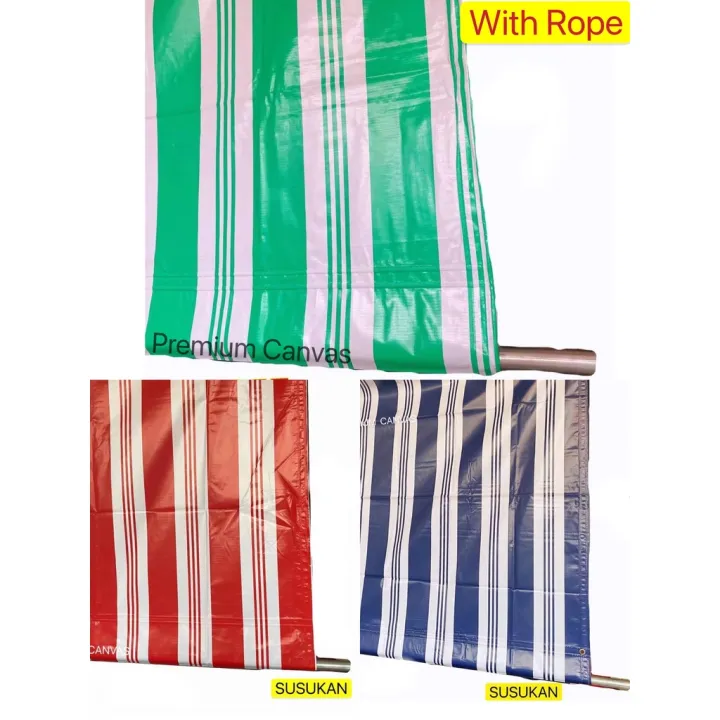 4FTx6FT Stripe Trapal Lona Tarpaulin Tarp to Cover The Sun and Rain ...