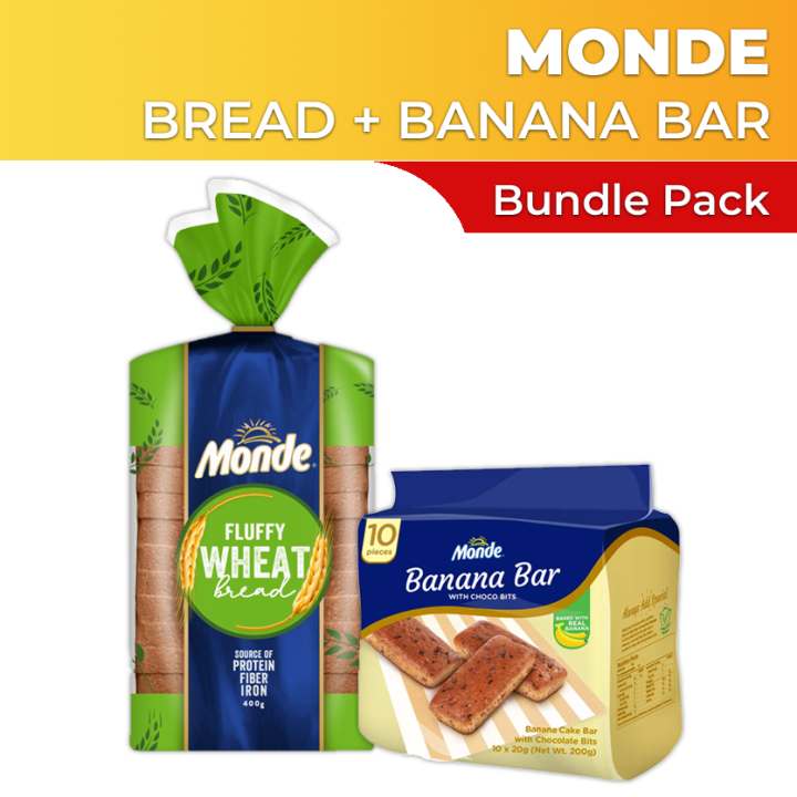 Monde Wheat Bread 400g + Monde Banana Bar 20g x 10 | Lazada PH