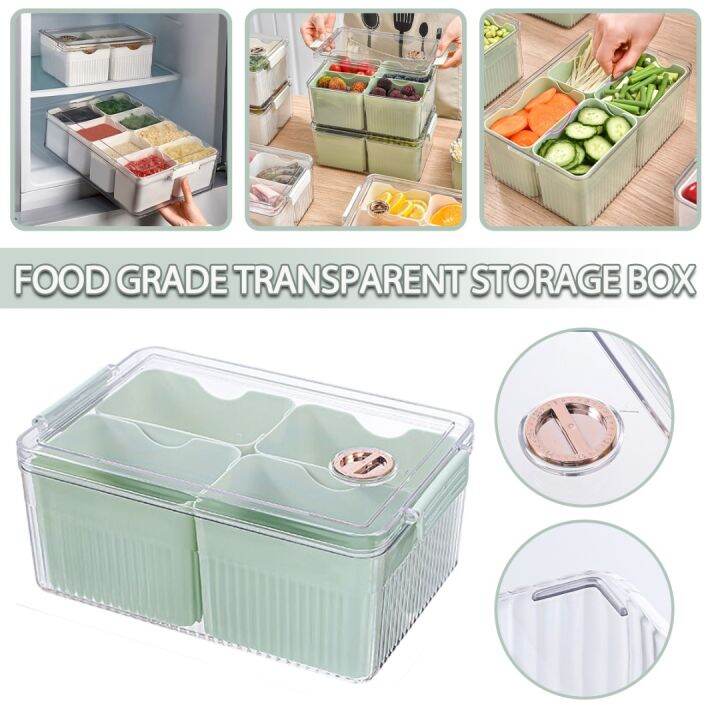 Xoual Divided Food Storage Refrigerator Freezer Storage Box with ...