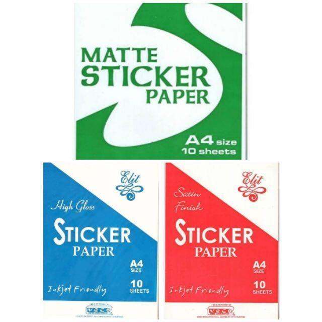 Veco Printable Sticker Paper A4 glossy matte satin 10 sheets Per Pack ...