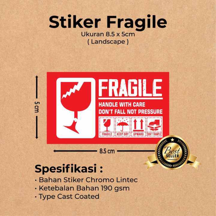 stiker fragile//stiker fragile kertas//stiker lebel pengiriman | Lazada ...
