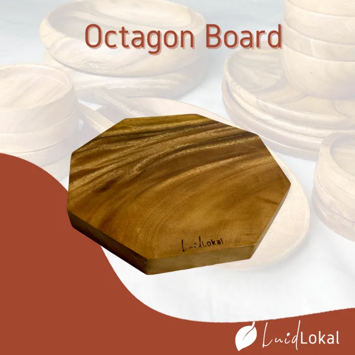 Luid Lokal Octagon Chopping Board/ Serveware/ Trivet Acacia Wood ...