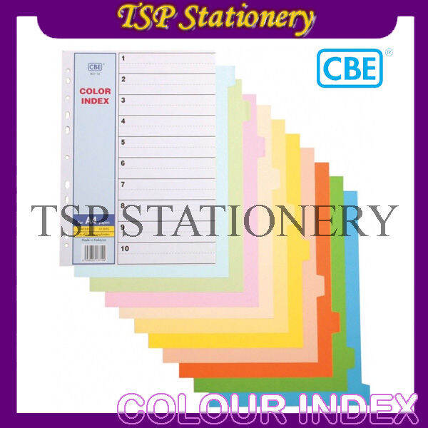 CBE 907-10 A4 INDEX DIVIDER 10 COLOURS TAB | Lazada