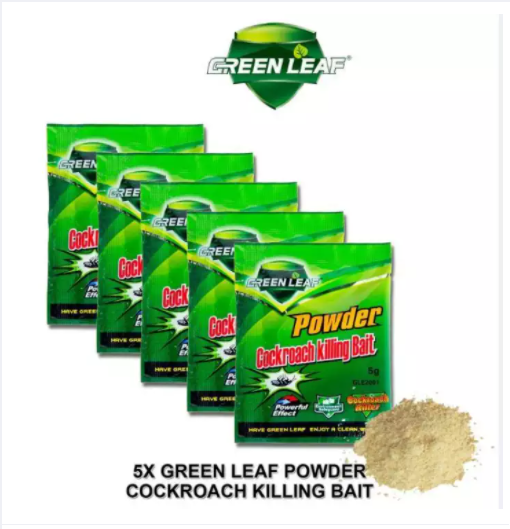 Effective Green Leaf Powder Cockroach Killing Bait (5 pieces) --pests ...