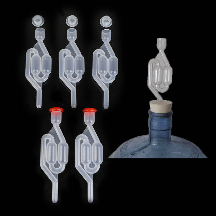ขายร้อน5PcWater Seal Exhaust One Way Home Brew การหมักไวน์ Airlock ปิดผนึก Plastic | Lazada.co.th