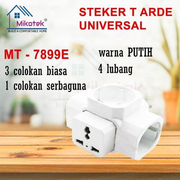 Mikotek MT-7899E Steker T Arde Wanpro Universal Lampu SNI stop kontak ...