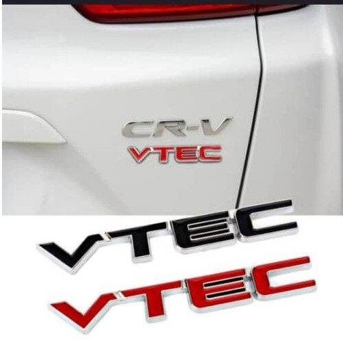 Red Metal VTEC Logo Car Letter Sticker Auto Fender Decal Chrome Emblem ...