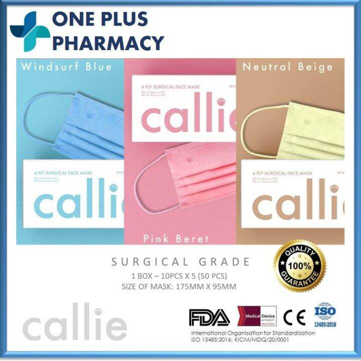 Callie 4 Ply Surgical Face Mask 50's | Lazada