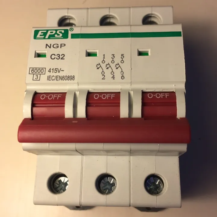 EPS 3P MCB 32A 6KA 3 Pole Miniature Circuit Breaker | Lazada