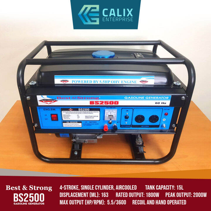 Gasoline Generator 2000W 4-stroke, Single Cylinder Air-cooled - BEST and STRONG BS2500 | Lazada PH