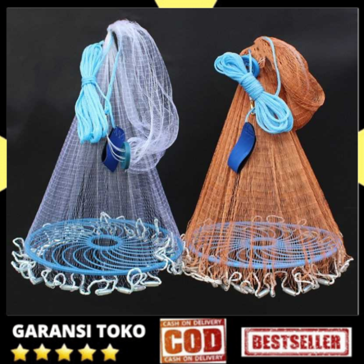 Finefish Jaring Pancing Ikan Lempar Fishing Throw Net Cage 4.2x10M ...