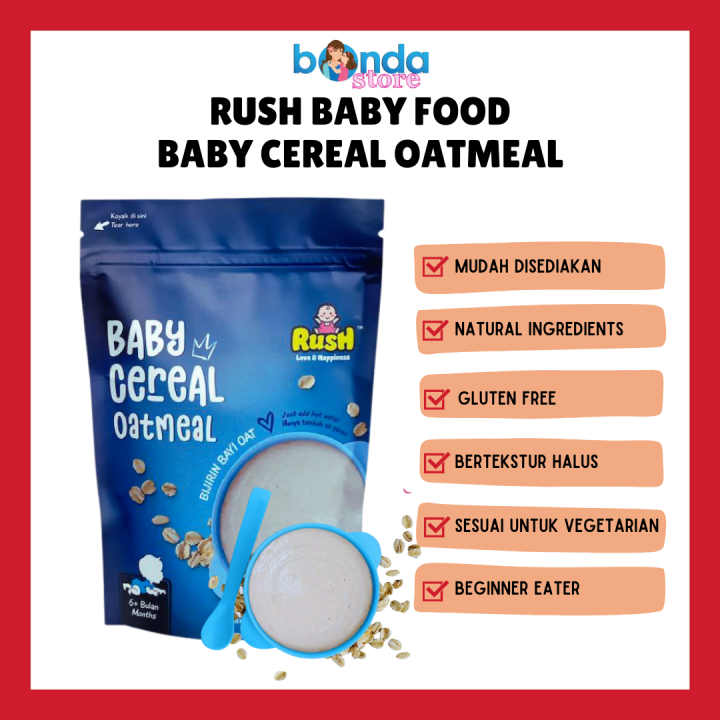 Rush Baby Cereal Oatmeal Bijirin Bayi Oat Baby Food Untuk Bayi 6 Bulan Keatas | Lazada