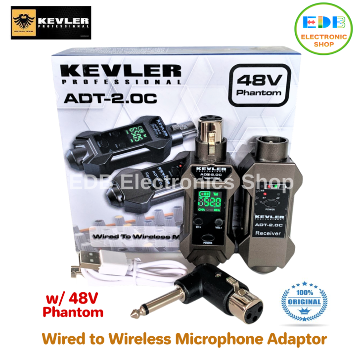 New 2022 Kevler ADT-2.0C Wired to Wireless Microphone Adaptor UHF w ...