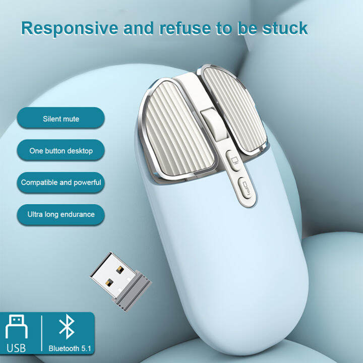 【Mice】M203 Second Generation Wireless Mouse BT Dual Mode Mute Girls ...