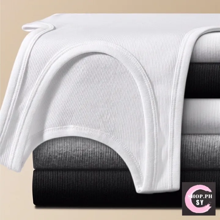 Plain Ribbed knitted Sando for Men Plus size | Lazada PH