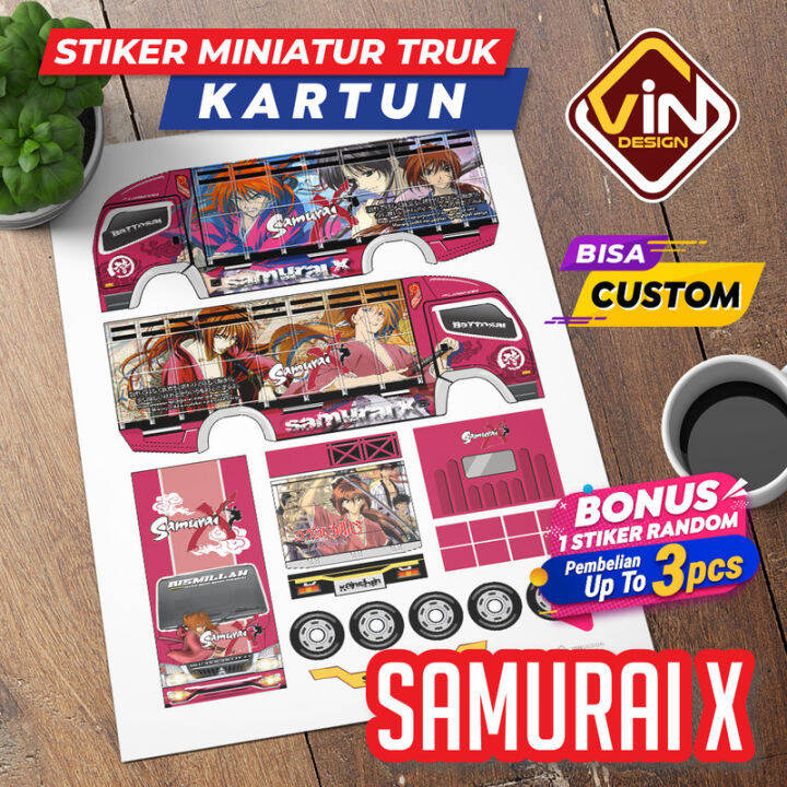STIKER MINIATUR TRUK / SAMURAI X / KARTUN / POLA STICKER MINIATUR TRUCK ...