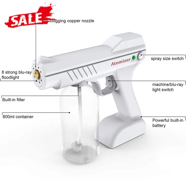 Wireless Disinfection Machine Gun Anion Blu-ray Nano Sprayer Spray Gun ...