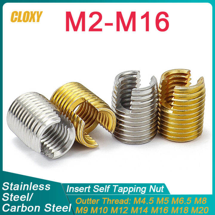 M2 M2.5 M3 M4 M5 M6 M8 M10 M12 M14 M16 Stainless/ Carbon Steel Metal Thread Repair Insert Self ...