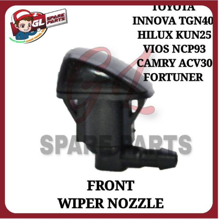 WIPER NOZZLE TOYOTA HILUX KUN25 FORTUNER VIOS NCP93 CAMRY ACV30 INNOVA TGN40 (OEM)(1PC) FRONT ...