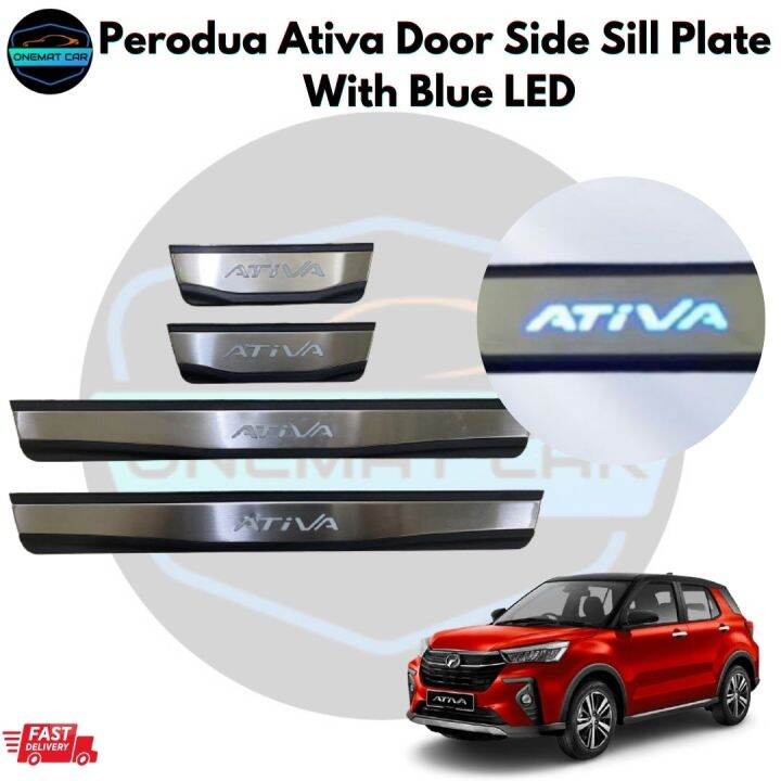 Perodua Ativa Door Side Sill Plate With LED | Lazada