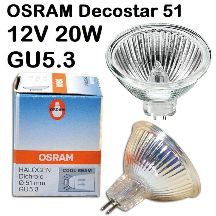 OSRAM Decostar 51 MR16 Halogen Bulb 51S GU5.3 12V 20W Germany Osram 41860 44860 WFL Dichroic ...