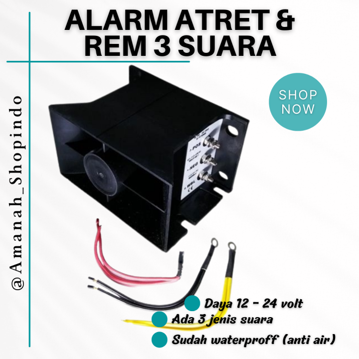 Alarm Mundur 3 Suara/Back Horn/Klakson Atrek Mundur 12 Volt-24 Volt ...