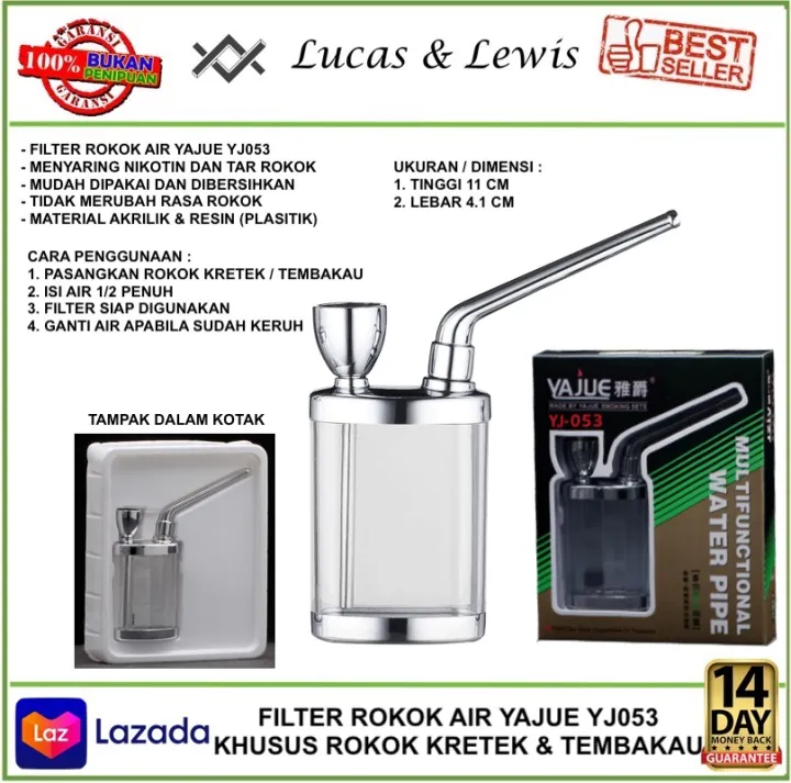 FILTER ROKOK AIR PIPE WATER PERMANEN DUAL FUNGSI ROKOK KRETEK DAN ...