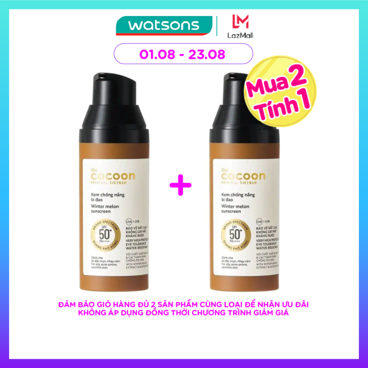 [MUA 2 TÍNH 1] Kem Chống Nắng Bí Đao Cocoon Winter Melon Sunscreen SPF ...